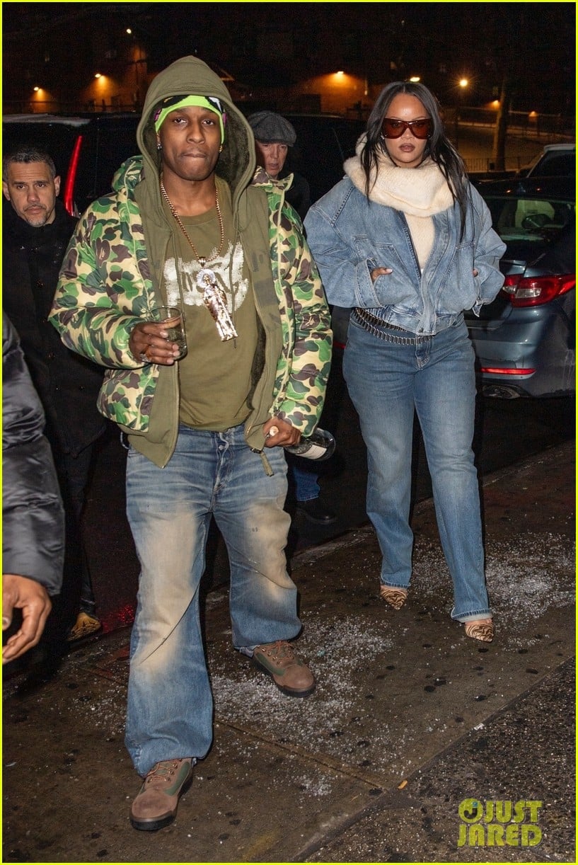 Rihanna Rocks a Denim-on-Denim Look to Boyfriend A$AP Rocky's Private ...