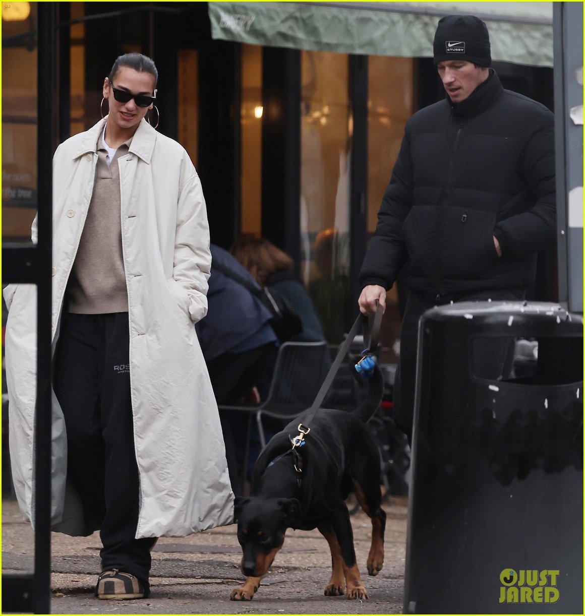 Dua Lipa & Callum Turner Take Their Dog for a Walk in London: Photo ...