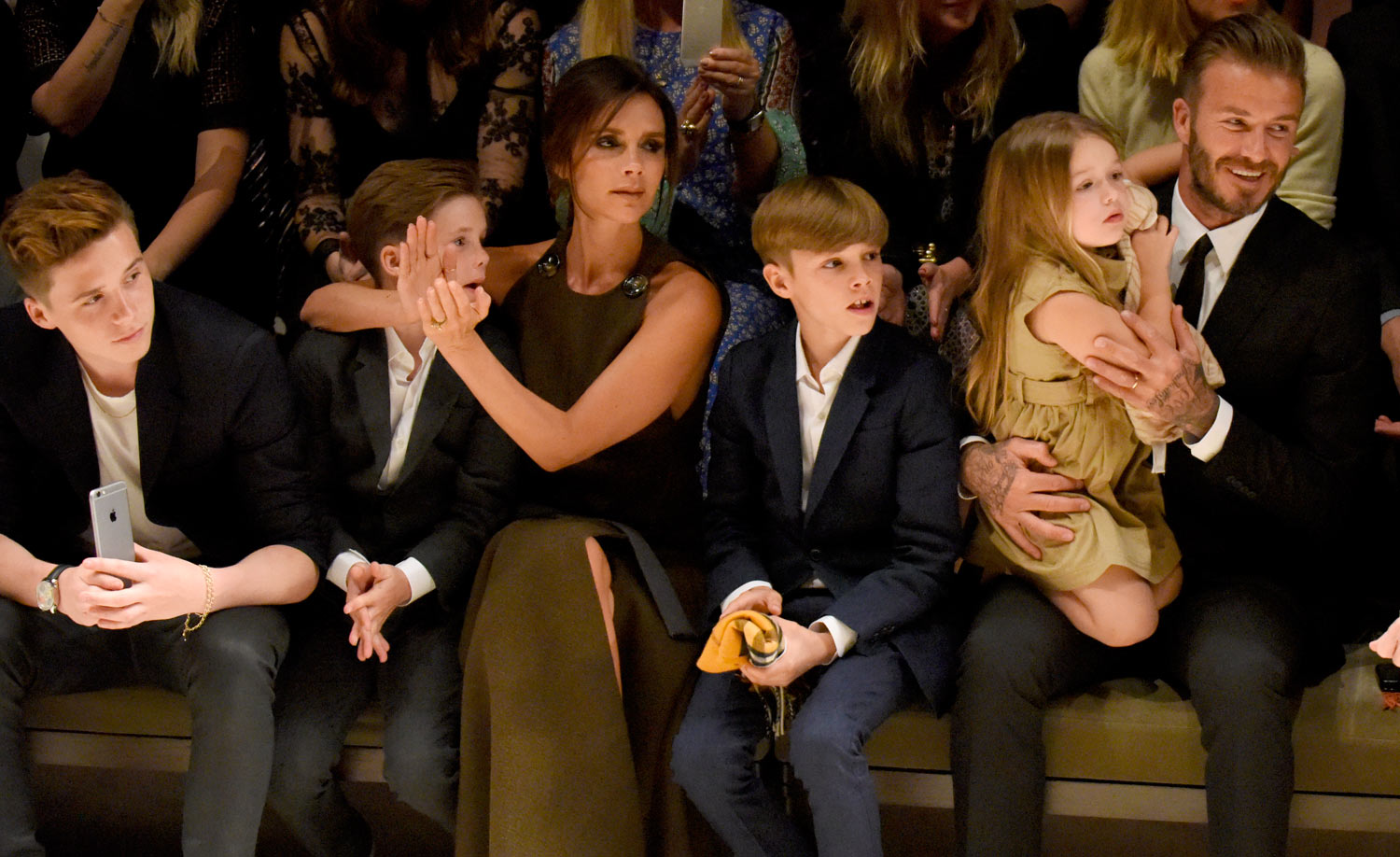David & Victoria Beckham Bring Full Family to Burberry Show! | Brooklyn ...
