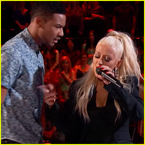 Christina Aguilera Duets with ‘The Voice’ Contestant Joe Maye During ...