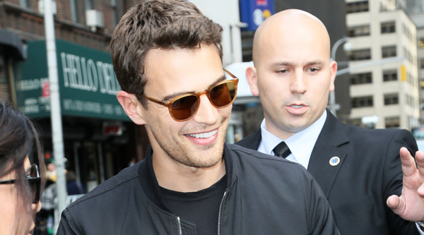 Theo James Greets Fans After Taping ‘Late Show with Stephen Colbert ...