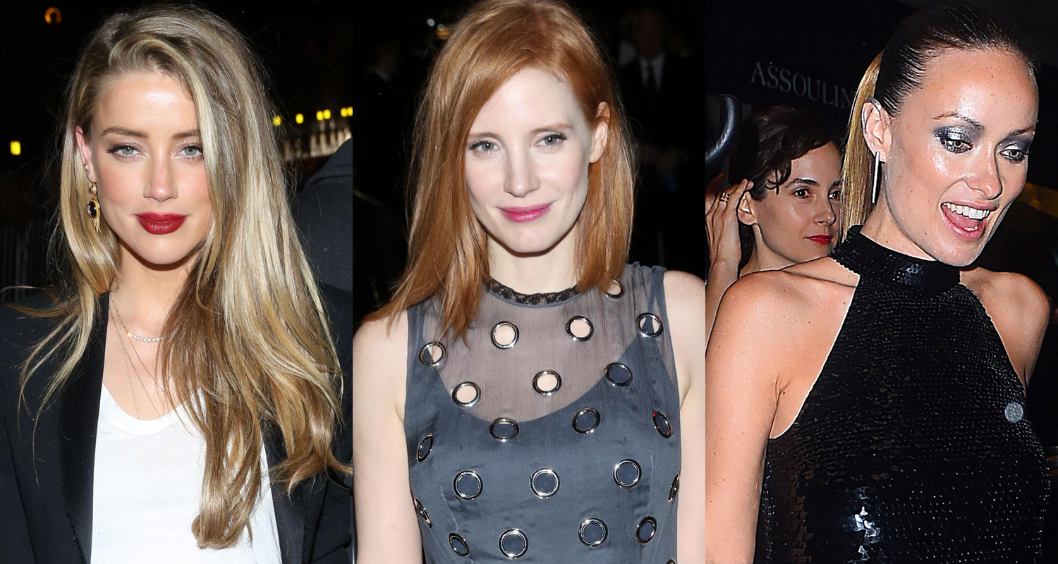 Amber Heard, Jessica Chastain & Olivia Wilde Switch Up Looks At Met ...