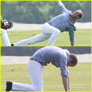 Prince William Does Yoga Stretches Before Polo Match | Prince Harry ...