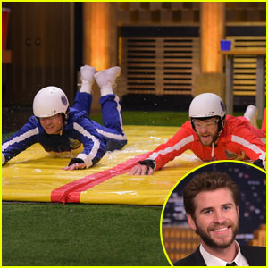 Liam Hemsworth Beats Jimmy Fallon in ‘Slip & Flip’ Game! | Jimmy Fallon ...
