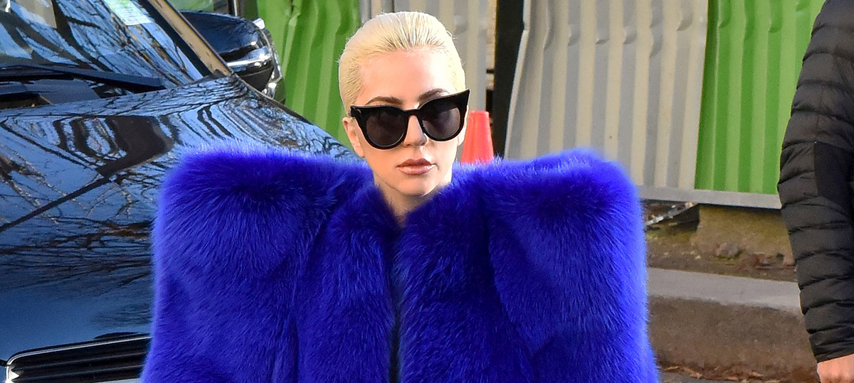 Lady Gaga Wears Statement Blue Coat in Paris | Lady Gaga | Celebrity ...
