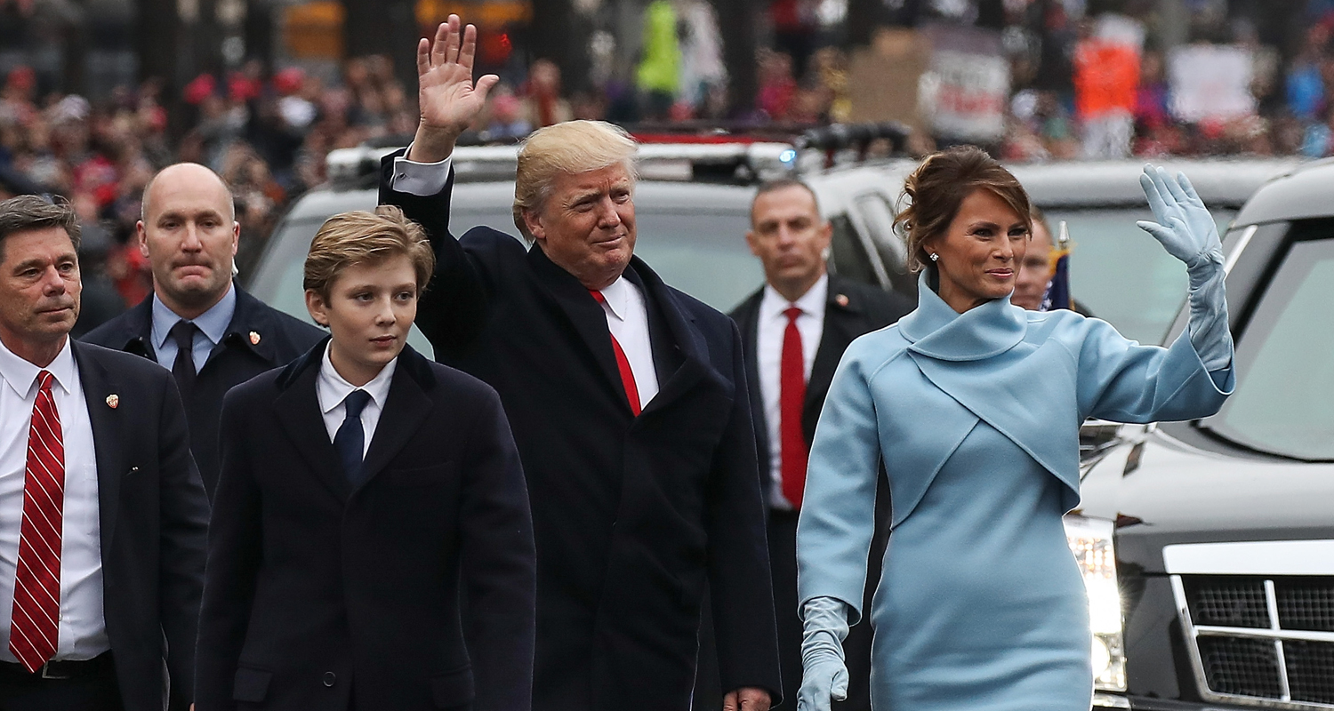 VIDEO: Donald Trump Walks in Inaugural Parade With Melania & Barron | 2017 Presidential ...