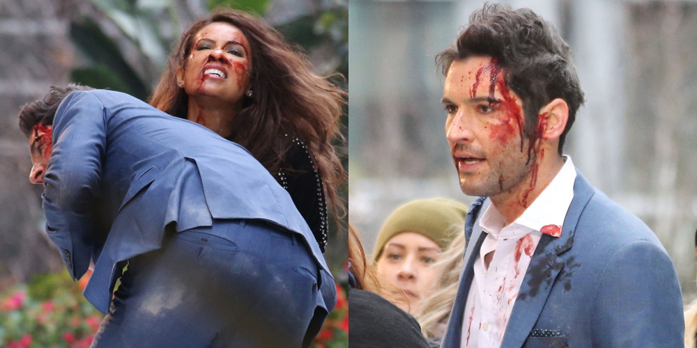 Tom Ellis Is Covered in Blood for ‘Lucifer’ Fight Scene | Lesley-Ann ...