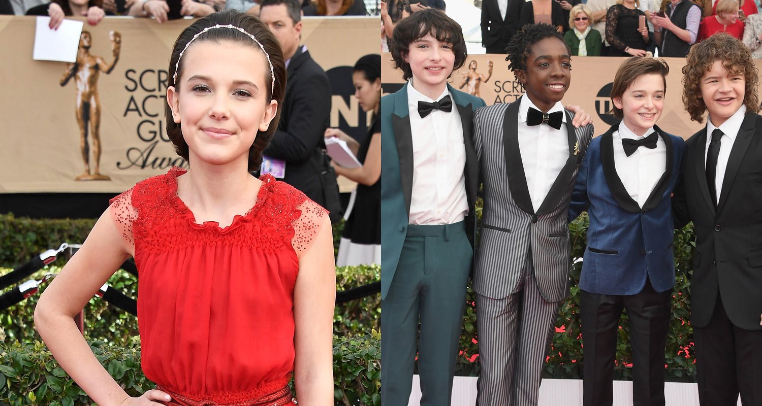‘Stranger Things’ Cast Hits the Red Carpet at SAG Awards! | 2017 SAG Awards, Caleb McLaughlin ...