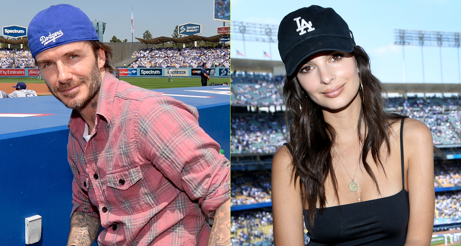 David Beckham & Emily Ratajkowski Head to the Ball Game For Dodgers ...