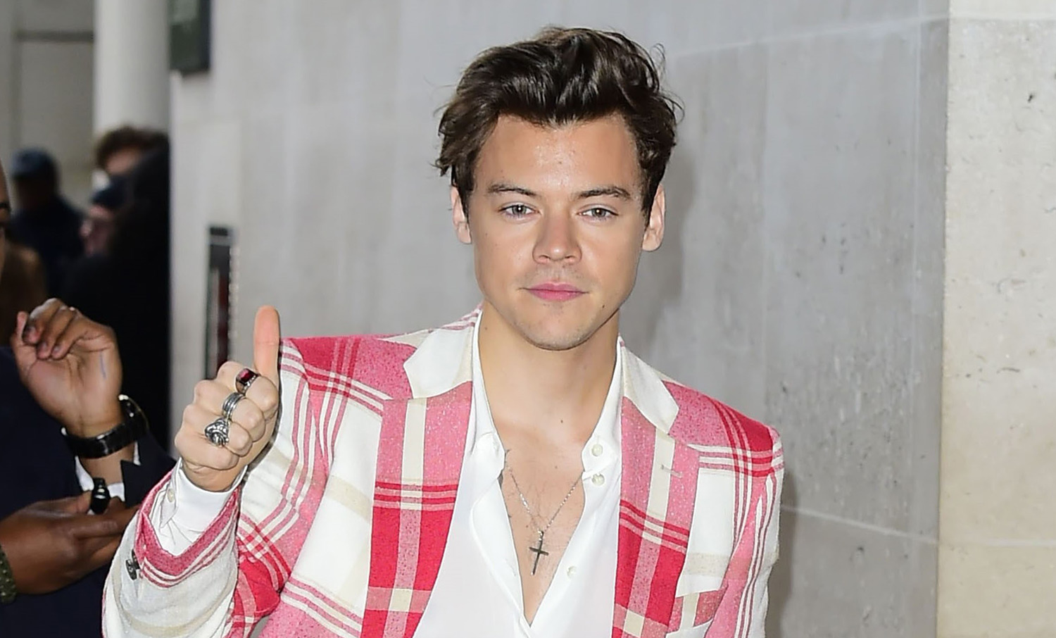 Harry Styles Does Album Release Promo in a Red Plaid Suit | Harry ...