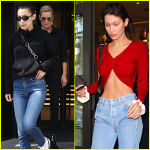 Bella Hadid Shows Off Abs Before Flying Out of Milan | Bella Hadid ...