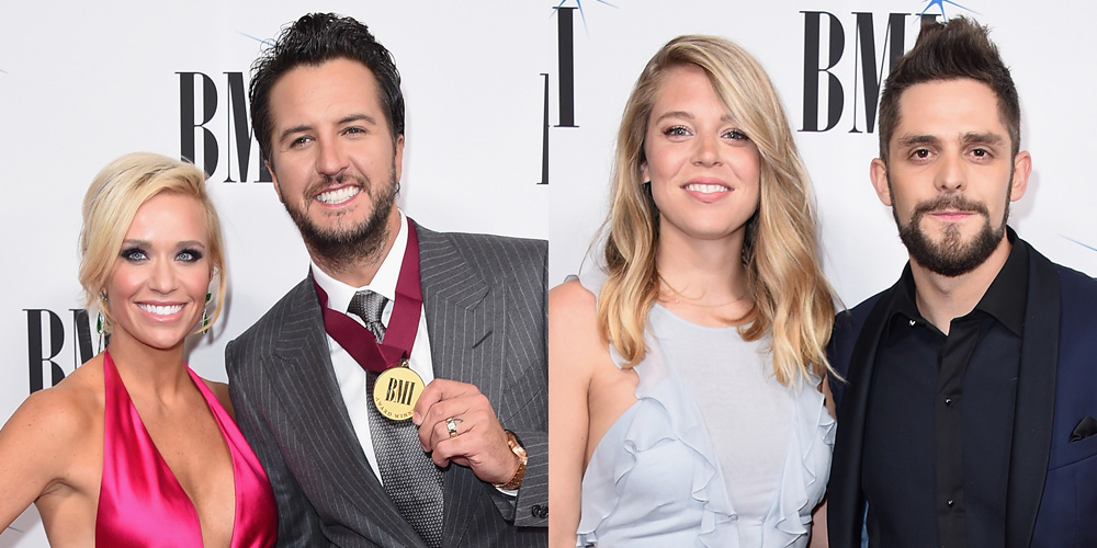 Luke Bryan & Thomas Rhett Pose with Their Wives at BMI Country Awards ...