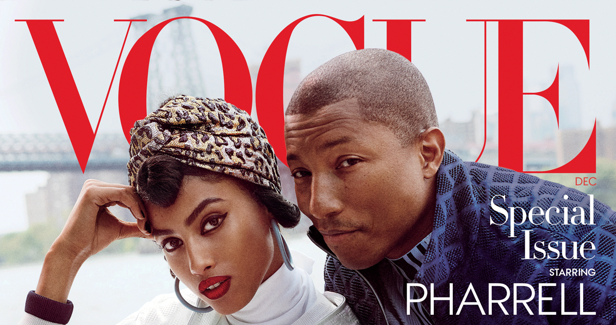 Pharrell Williams Covers Vogue’s Special December Issue with Model ...
