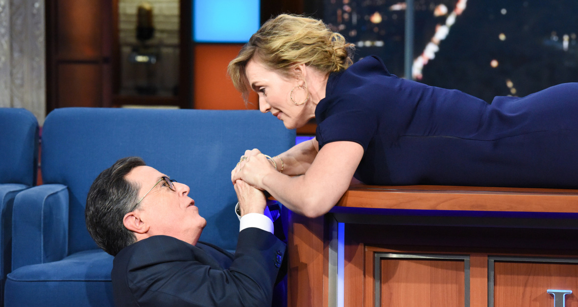 Kate Winslet Fixes the Ending to ‘Titanic’ with Stephen Colbert! | Kate ...