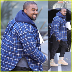 Kanye West Arrives at the Studio With a Smile! | Kanye West | Celebrity ...