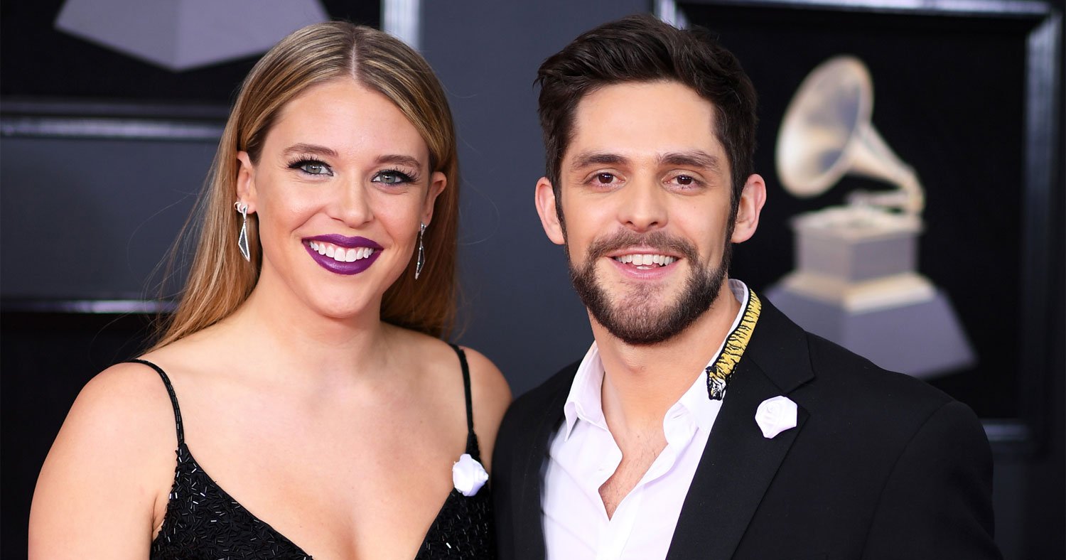 Thomas Rhett & Wife Lauren Akins Wear Matching White Roses at Grammys ...