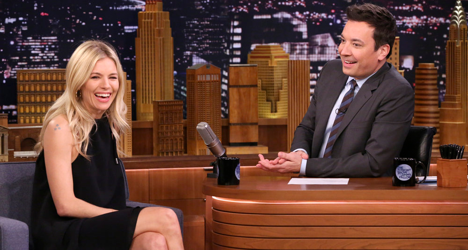 Sienna Miller & Jimmy Fallon Can’t Stop Laughing During ‘Tonight Show’s ...