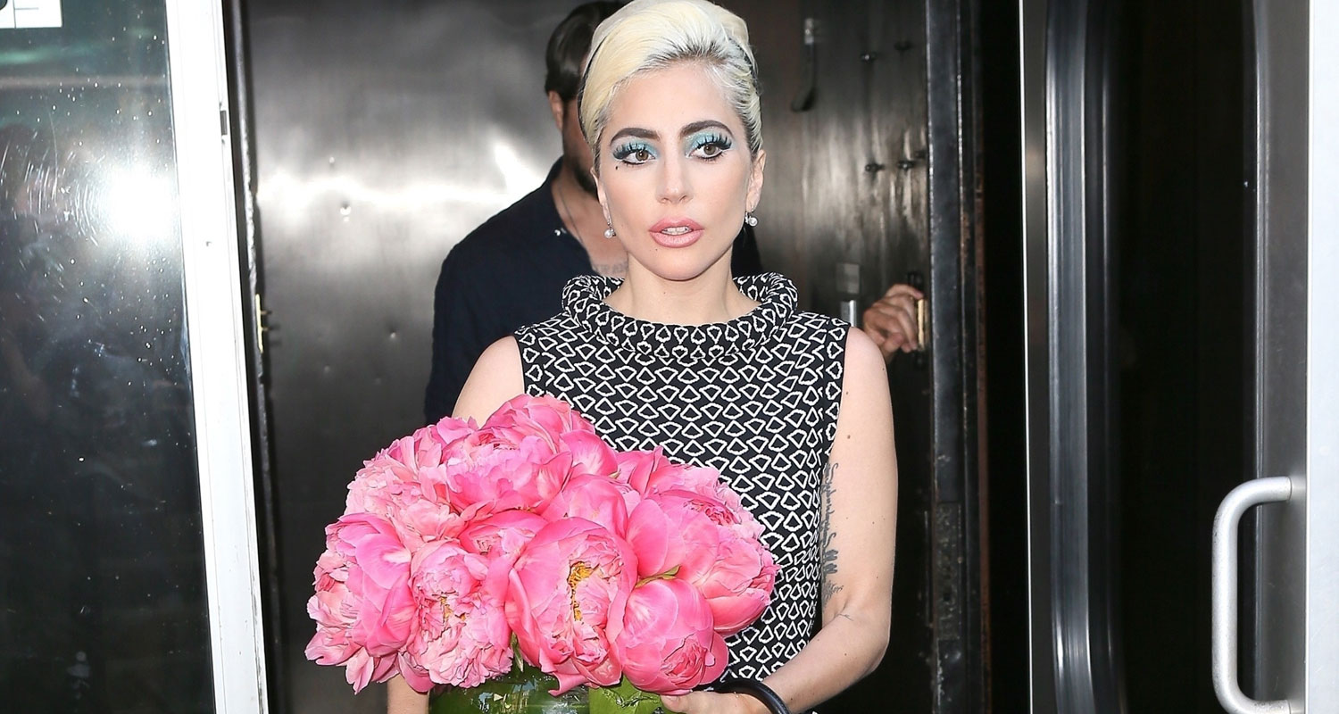 Lady Gaga Carries a Bouquet While Leaving the Recording Studio in NYC ...