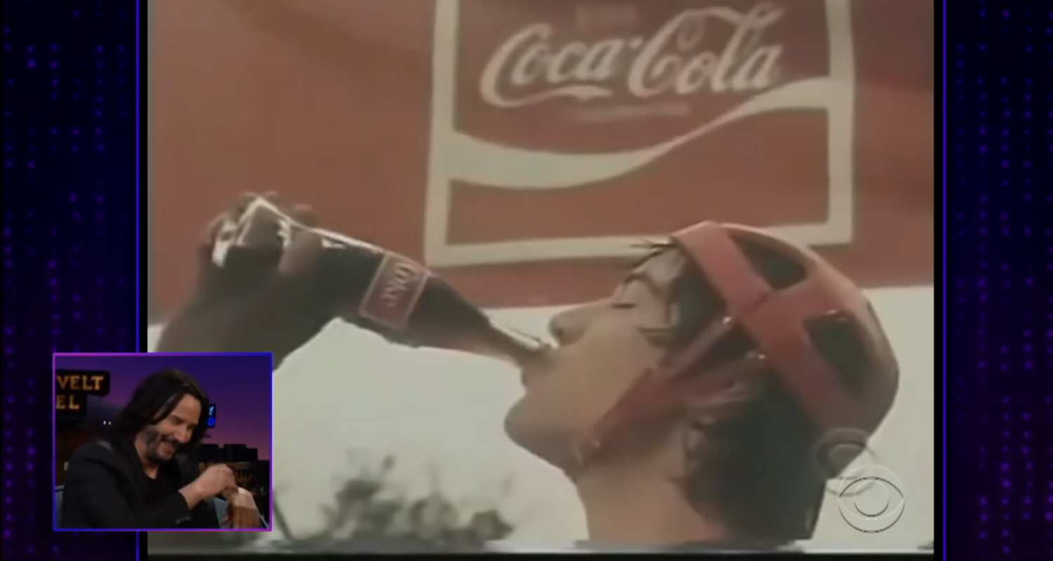 Keanu Reeves Re-Watches His Hilarious 1980′s Coca-Cola Commercial on ...