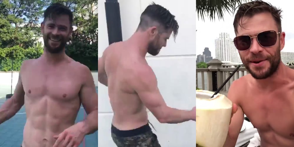 Chris Hemsworth Bares His Ripped Body in Shirtless Videos! | Chris ...