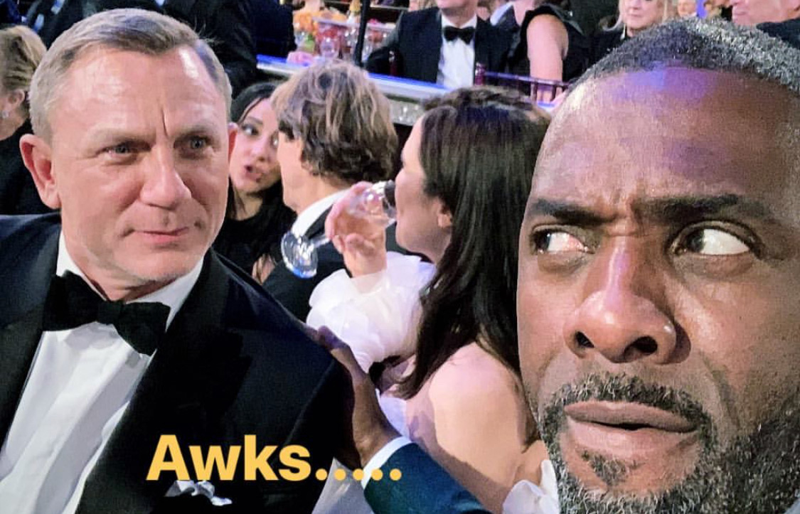 Idris Elba Snaps Selfie with James Bond (aka Daniel Craig) at Golden ...