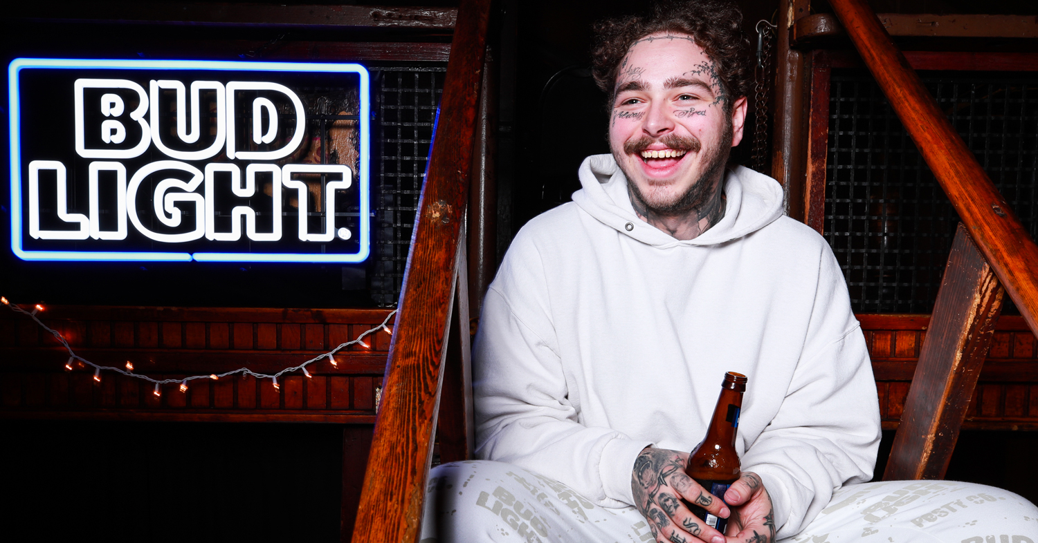 Post Malone Models His New Merch Collaboration with Bud Light | Post ...