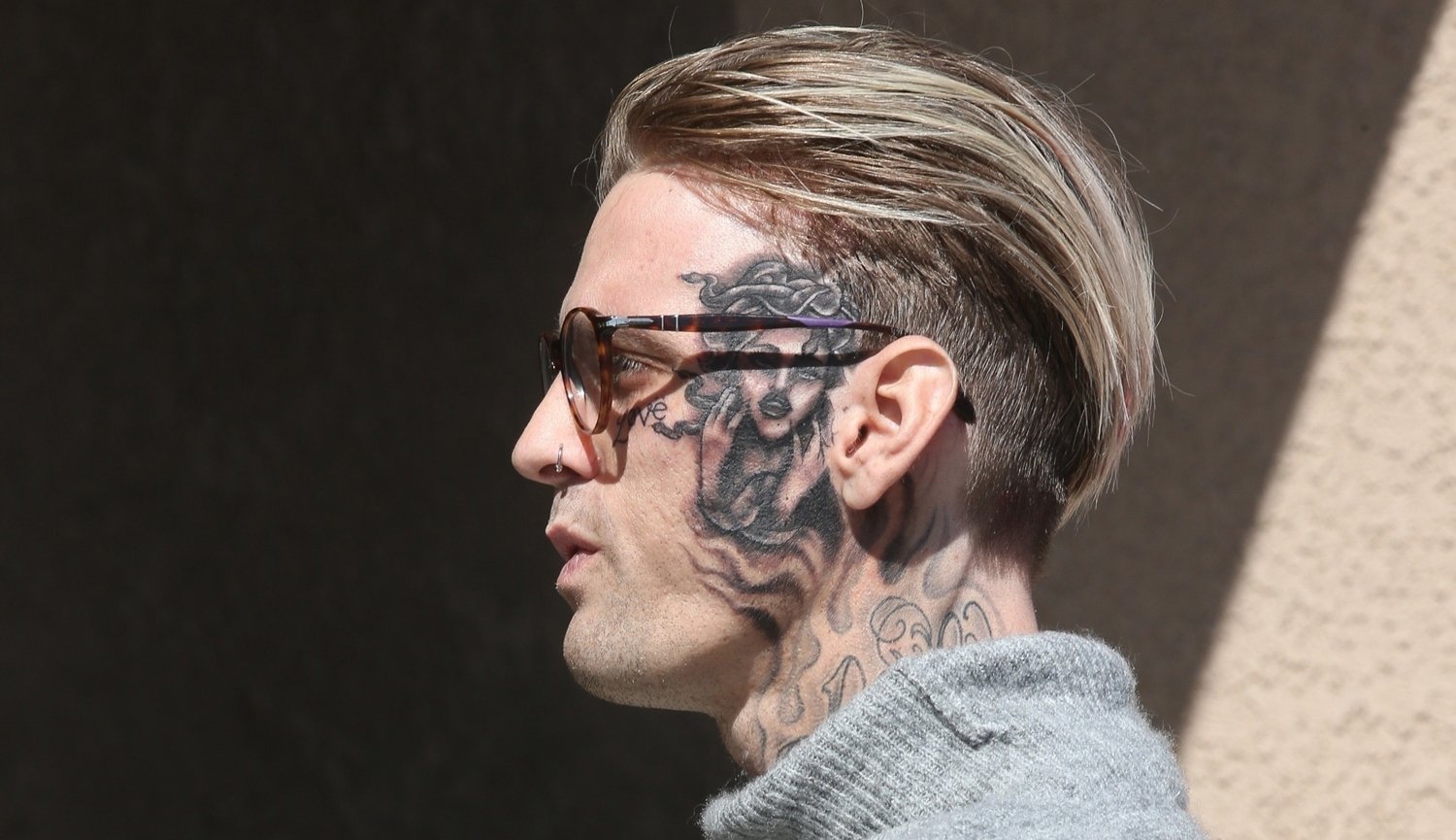 Aaron Carter Shows Off New Face Tattoo While Stepping Out in L.A ...