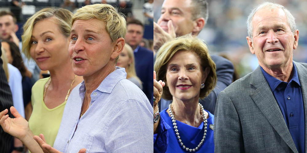 Ellen DeGeneres & Portia de Rossi Sit Next to George W. Bush & Laura ...
