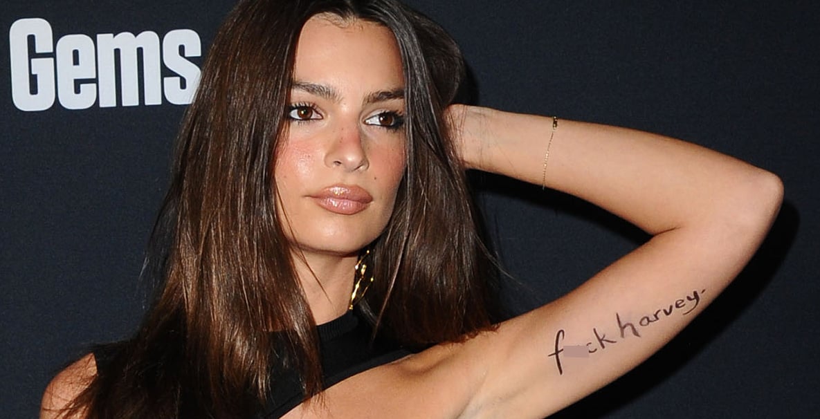 Emily Ratajkowski Writes ‘F-ck Harvey’ on Her Arm at Movie Premiere ...