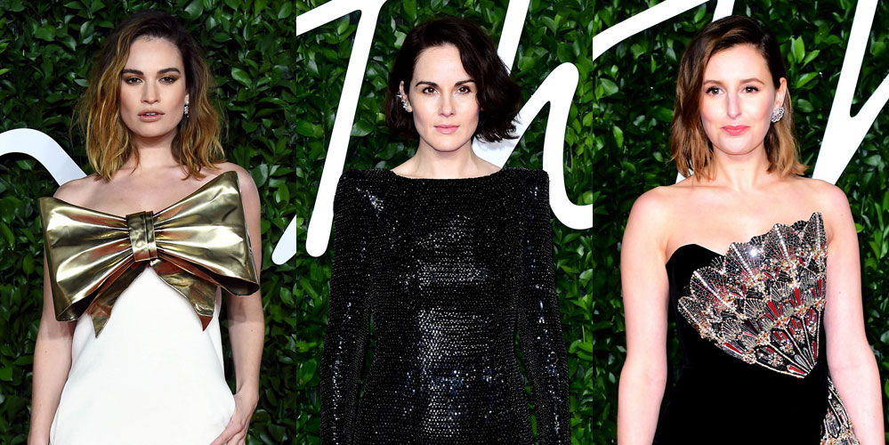 Lily James & Former ‘Downton Abbey’ Co-Stars Attend Fashion Awards in ...