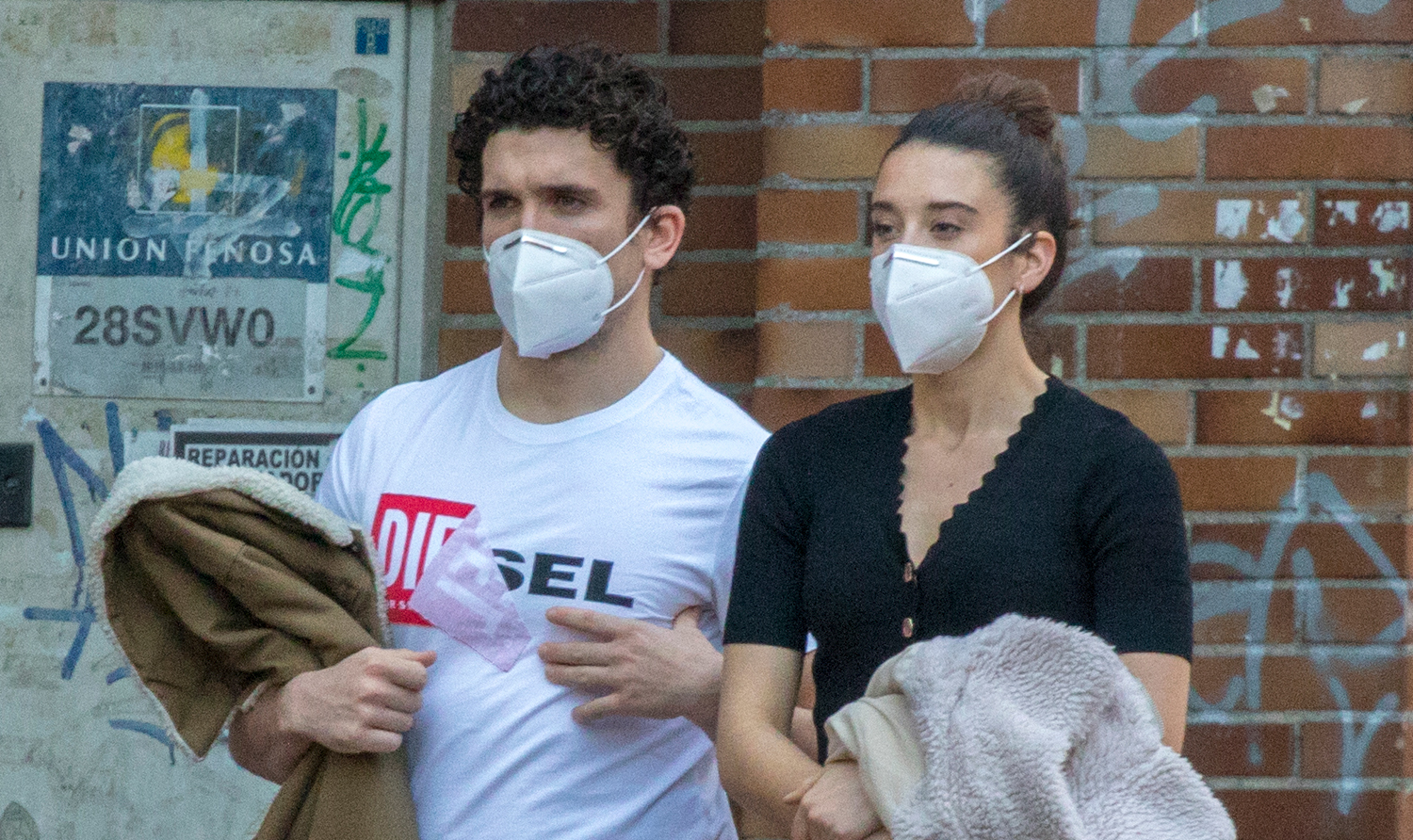 Money Heist’s Jaime Lorente & Maria Pedraza Go for Masked Stroll in Madrid! | Jaime Lorente ...