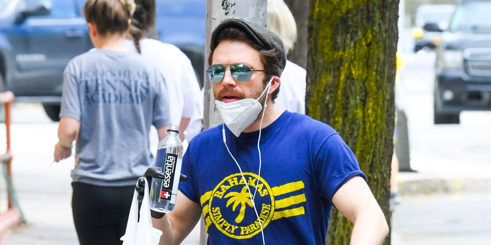 Sebastian Stan Grabs Essentials in a Mask & Gloves in NYC Amid Pandemic ...