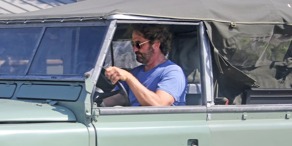 Gerard Butler Takes His Vintage Land Rover for a Ride in Malibu ...