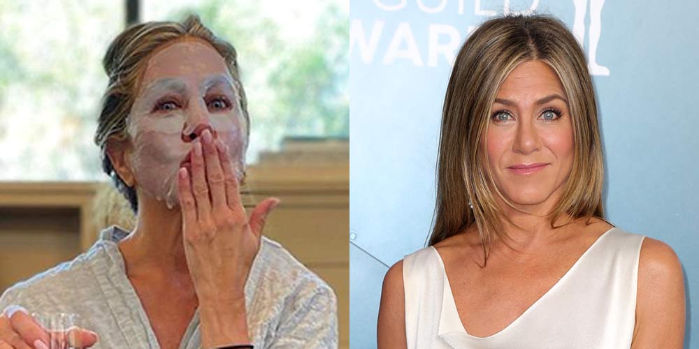 Jennifer Aniston Preps for Emmys 2020 with a Face Mask & Champagne ...