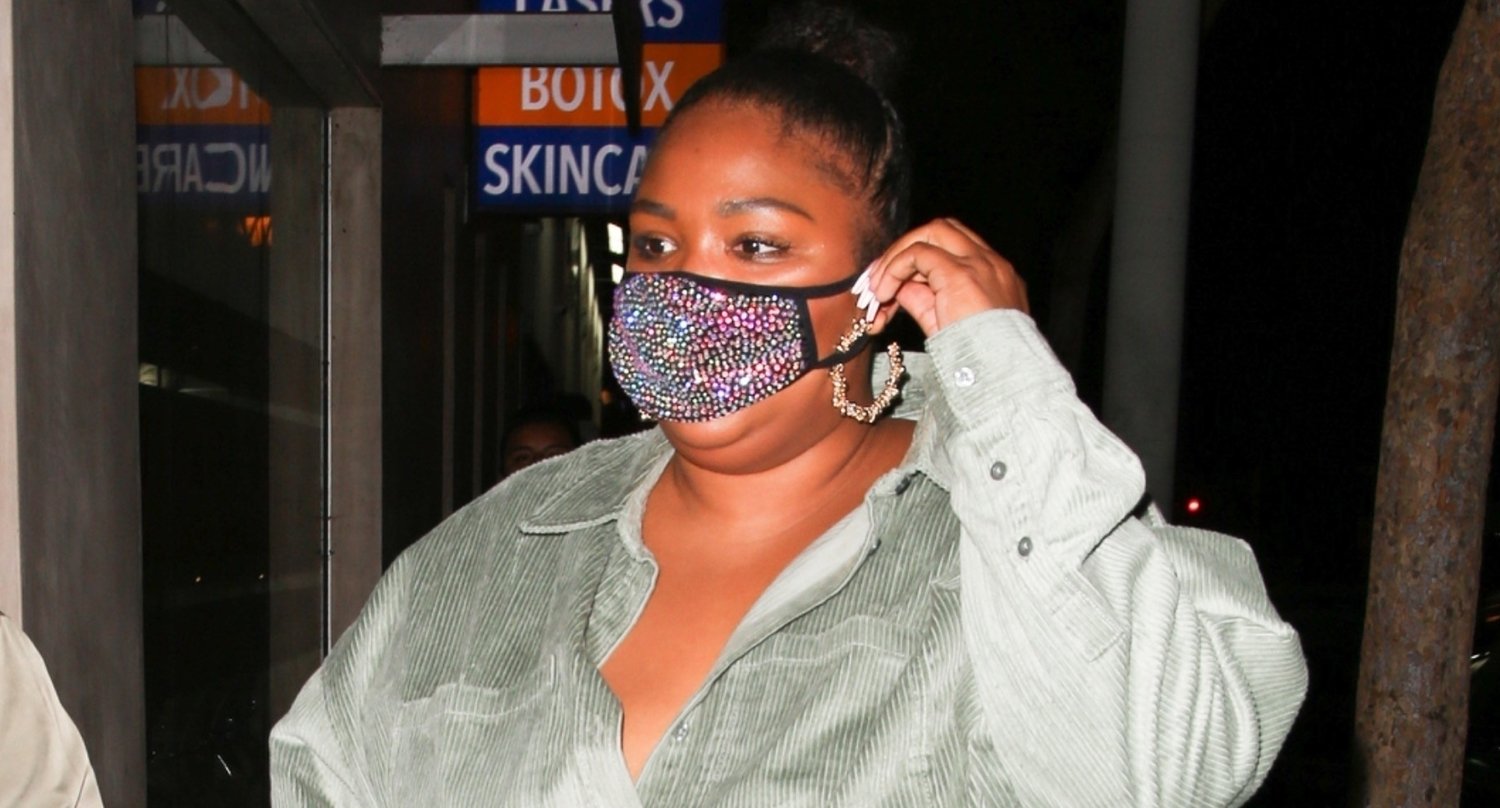 Lizzo Rocks Sparkling Face Mask for Night Out in WeHo | Lizzo ...