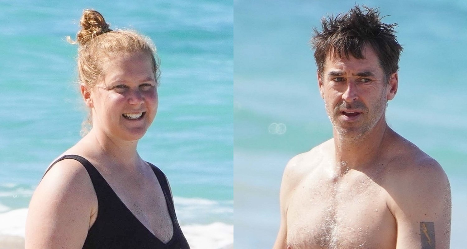 Amy Schumer Rocks Black Bathing Suit at the Beach with Husband Chris ...