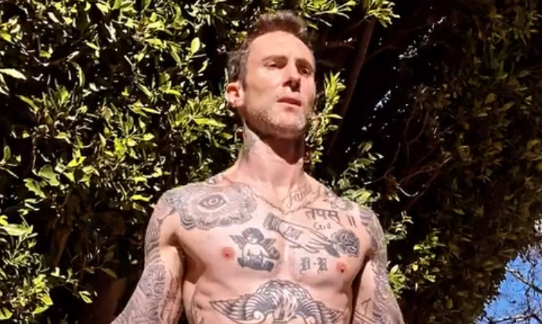 Adam Levine Shows Off His Fit Body During a Shirtless Workout | Adam ...
