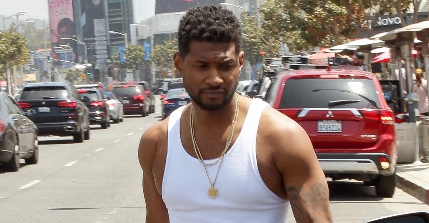 Usher Shows Off His Muscles in Tank Shirt While Shopping in WeHo ...
