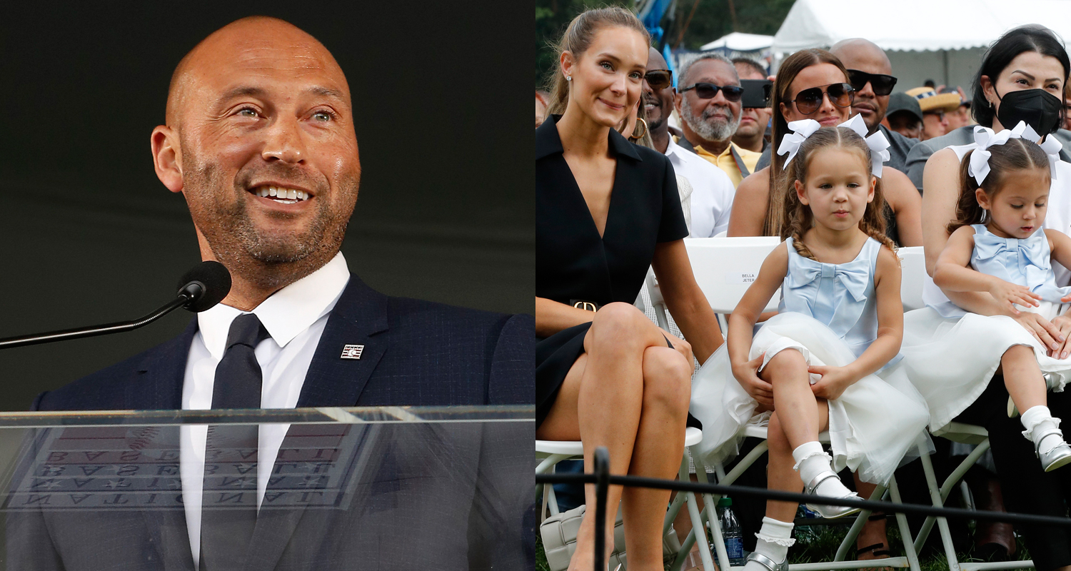 Derek Jeter is Supported by Wife Hannah Jeter & Daughters Bella & Story ...