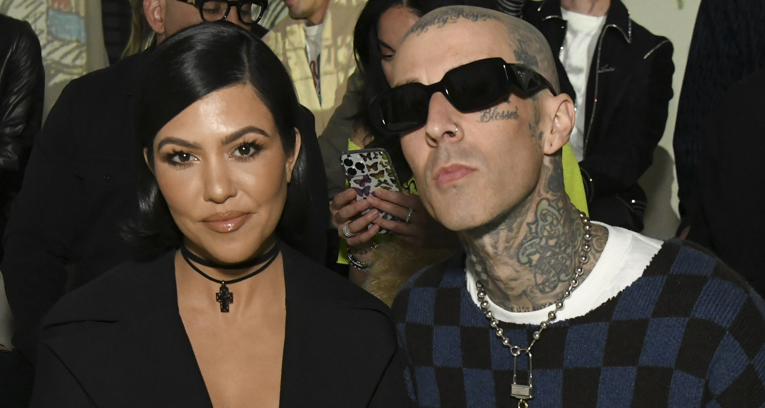 Kourtney Kardashian & Travis Barker Sit Front Row at AMIRI Fashion Show ...