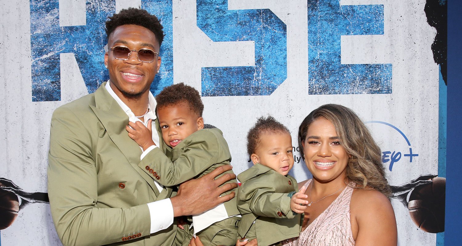 Giannis Antetokounmpo Matches with His Sons at ‘Rise’ Premiere with ...