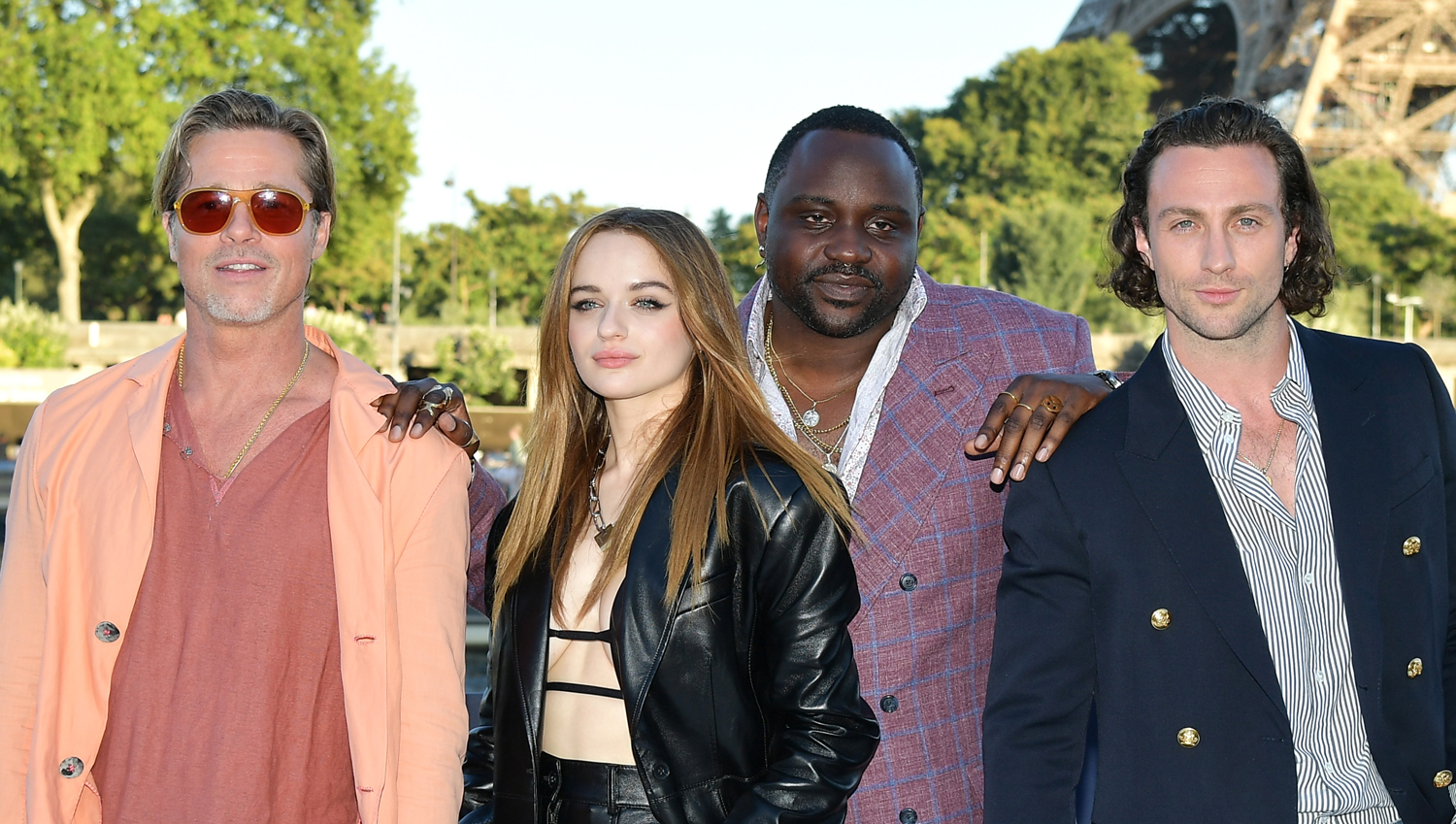 Brad Pitt & Joey King Kick Off ‘Bullet Train’ Press Tour in Paris at ...