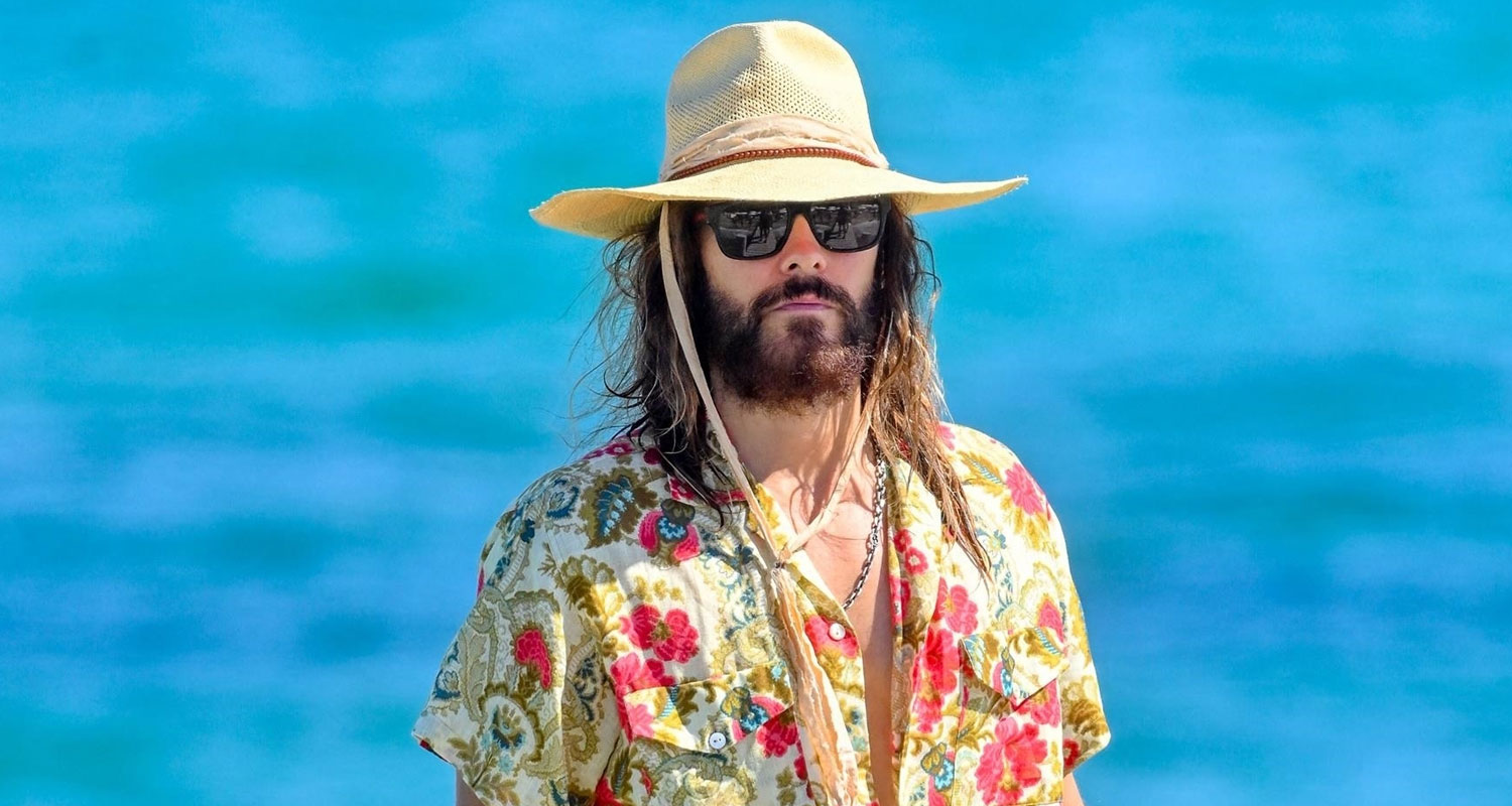 Jared Leto Sports Fun Floral-Print Shirt While Arriving at Club 55 in ...