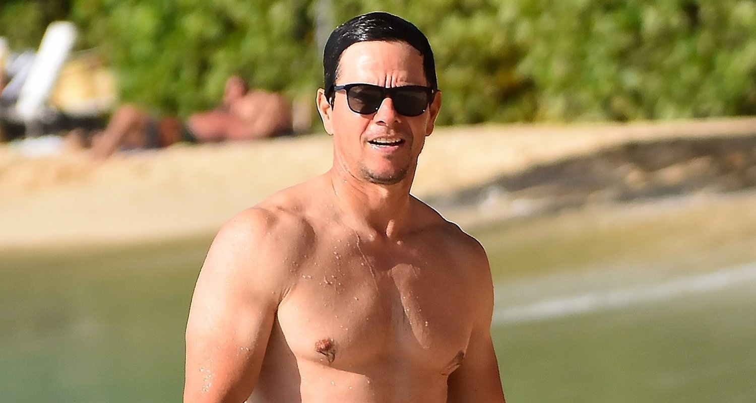 Mark Wahlberg Wears Shark-Print Swim Trunks for Beach Day in Barbados | Mark Wahlberg, Rhea ...