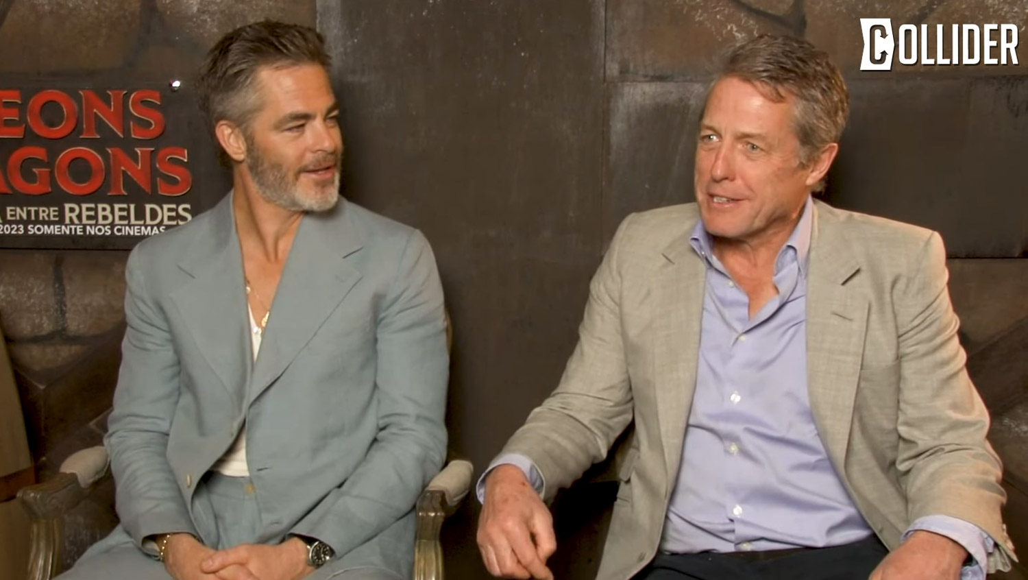 Chris Pine Video Goes Viral Thanks to His Reaction to Hugh Grant Saying He’s Married to James ...