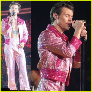 Harry Styles Rocks Out In Pink Sequined Pants During Concert on His ...
