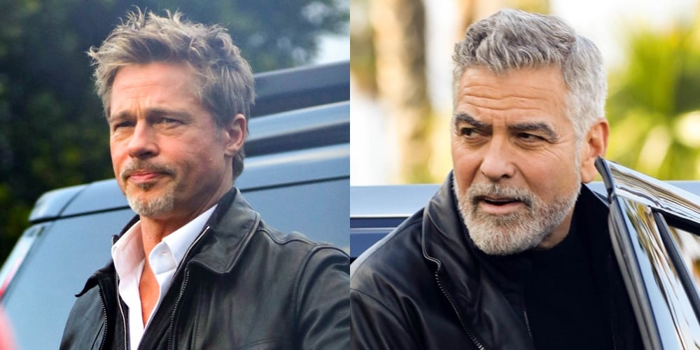 Brad Pitt & George Clooney Arrive on Set to Continue Filming ‘Wolves ...