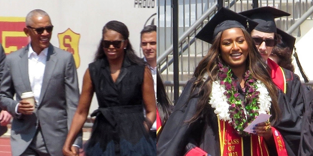 Sasha Obama Graduates from USC with Her Parents & Sister in the ...