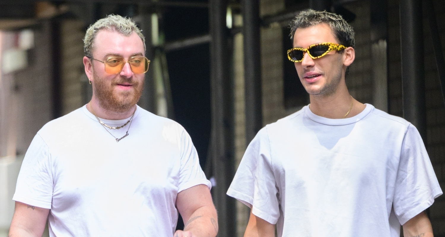 Sam Smith & Partner Christian Cowan Wear Matching Outfit During Morning ...