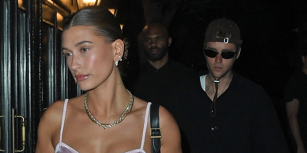 Hailey Bieber Channels Barbie in Dreamy Pink Dress for Date Night with ...